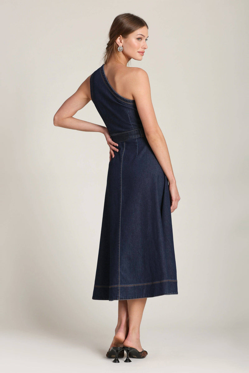One Shoulder Denim Dress – The Sable Collective